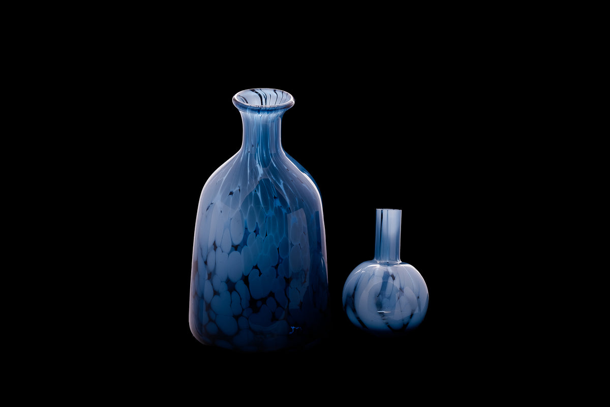 Mid Century Mottled Blue Stoppered Art Glass – Sue Todd Antiques